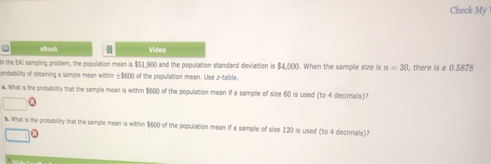 Solved Check My eBook Video n the EAl sampling problem, the | Chegg.com
