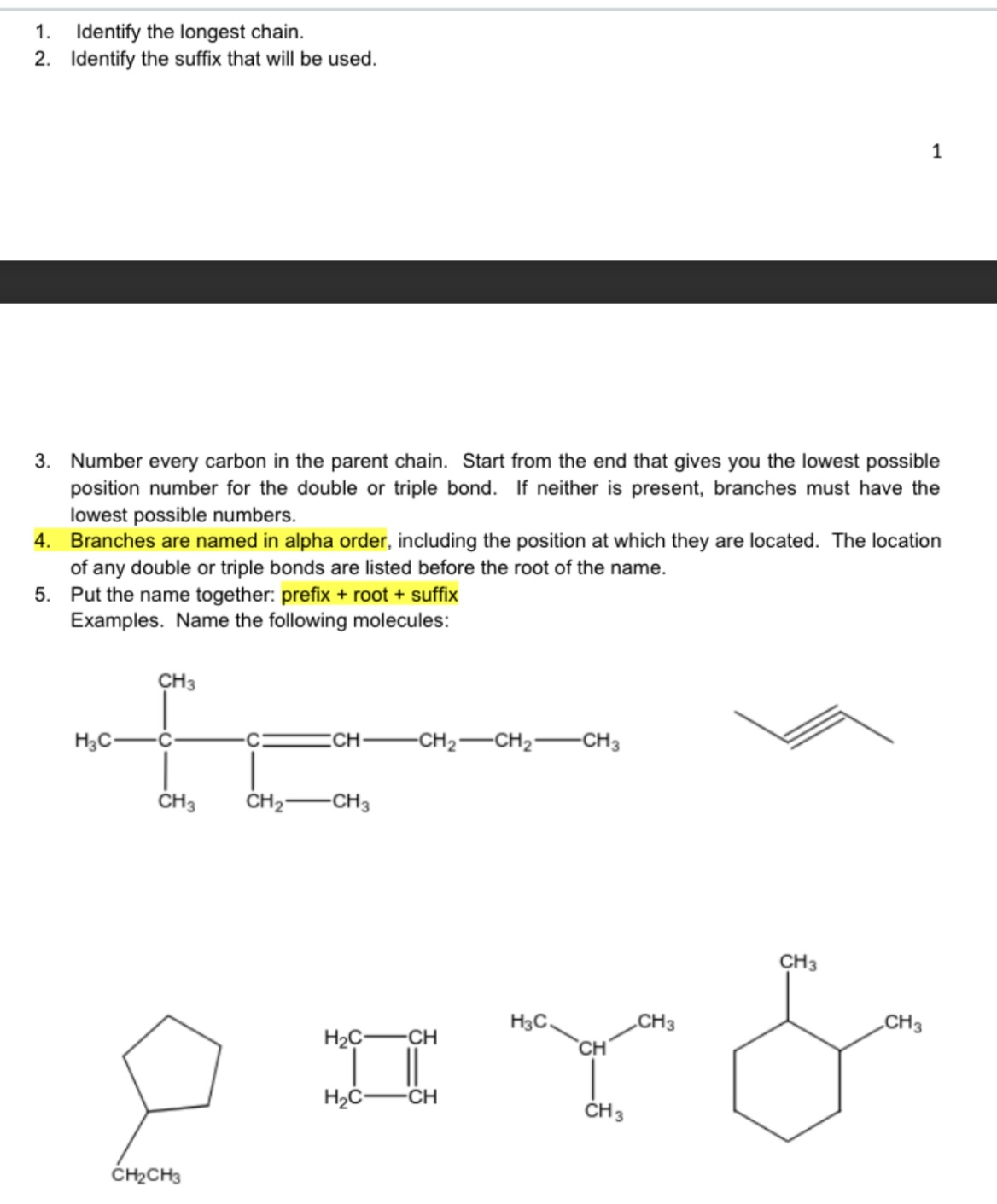 Solved Identify the longest chain.Identify the suffix that | Chegg.com
