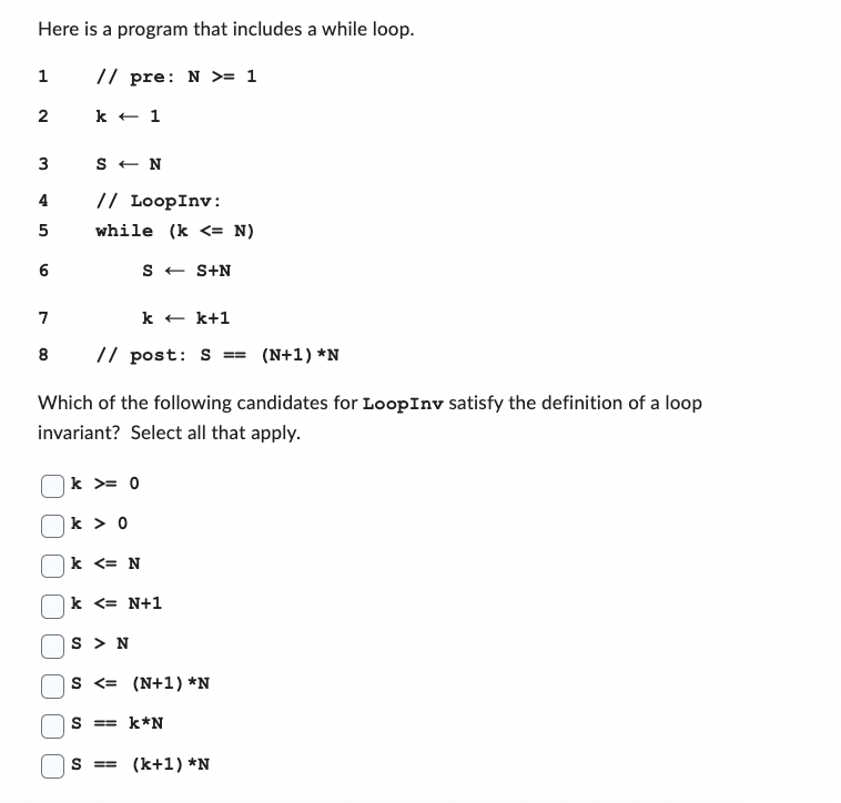 Solved A program has specification (pre, post), and it | Chegg.com