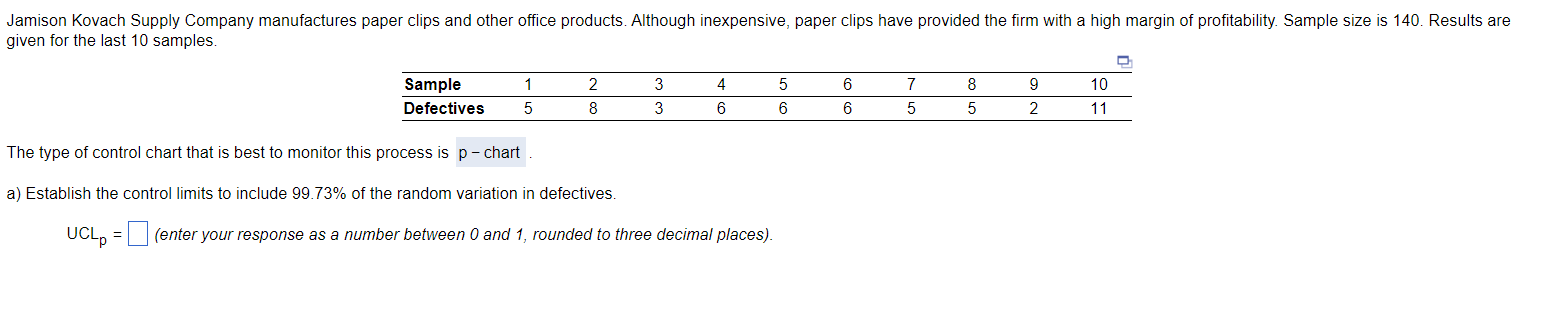 Solved The type of control chart that is best to monitor | Chegg.com