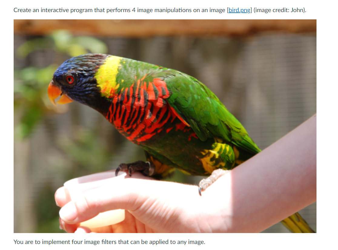 Solved Create an interactive program that performs 4 image | Chegg.com