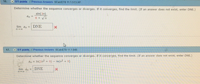 Solved Determine whether the sequence converges or diverges. | Chegg.com
