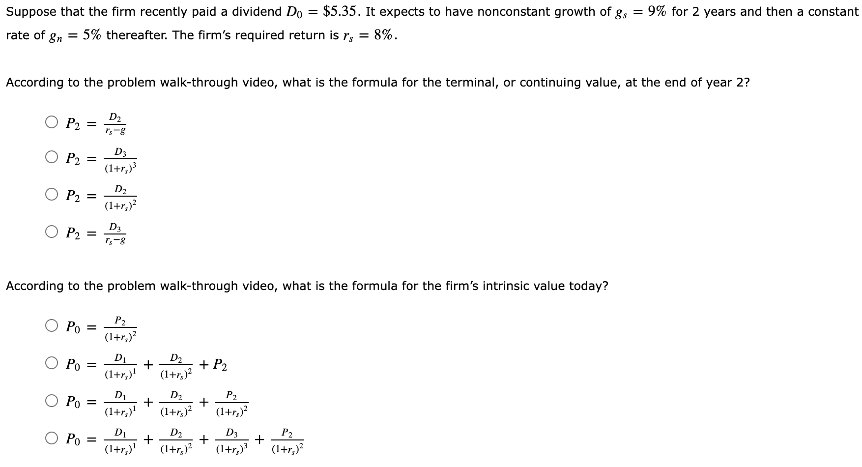 Solved Suppose that the firm recently paid a dividend Do = | Chegg.com