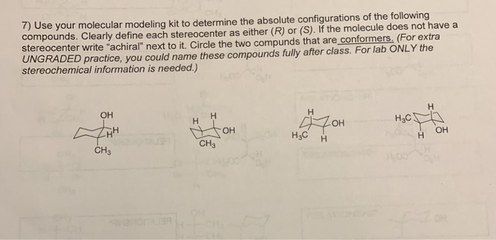Solved 3) Use your molecular modeling kit to determine the | Chegg.com