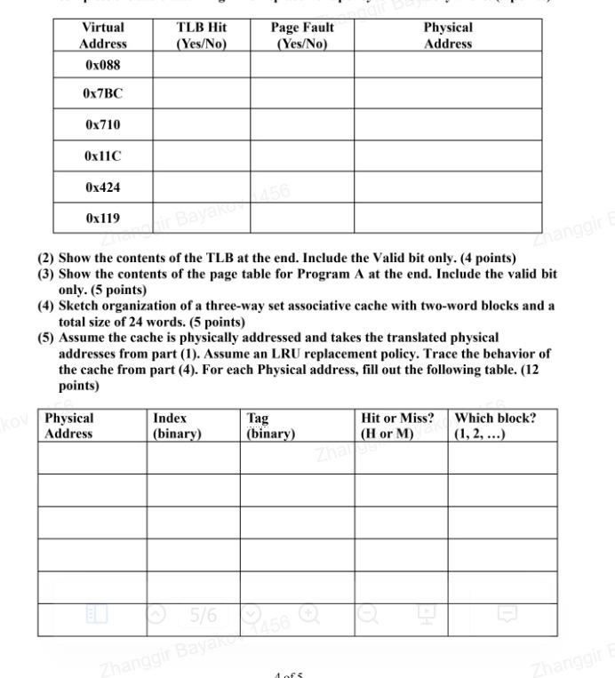 Solved (1) Assume a computer has a b byte addressable memory | Chegg.com