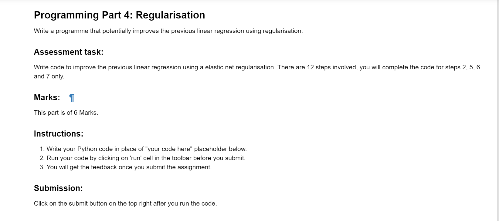 Solved Programming Part 4 Regularisation Write A Programme 