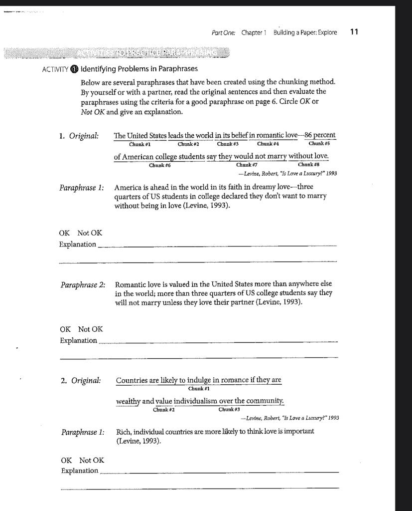Use the chunking method to paraphrase this sentence. | Chegg.com