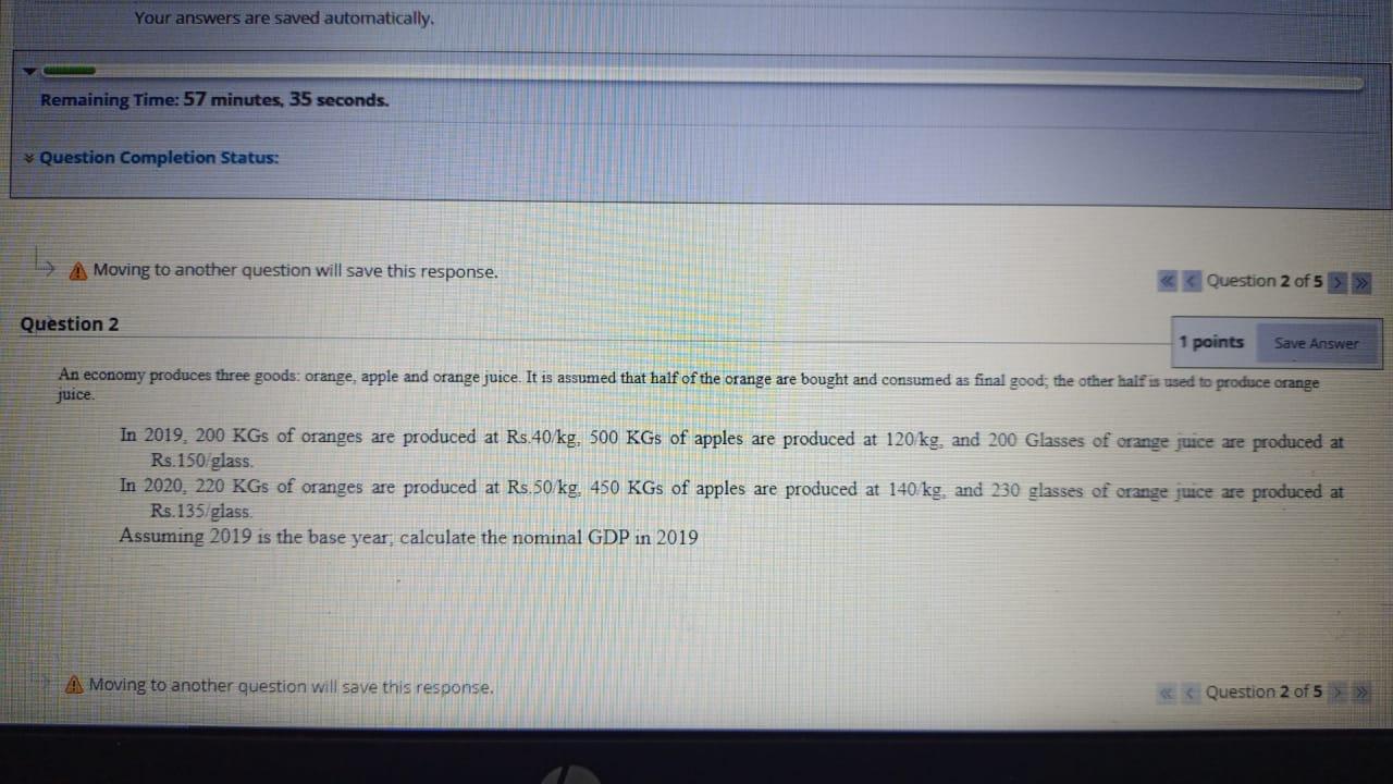 Solved Your answers are saved automatically. Remaining Time: | Chegg.com