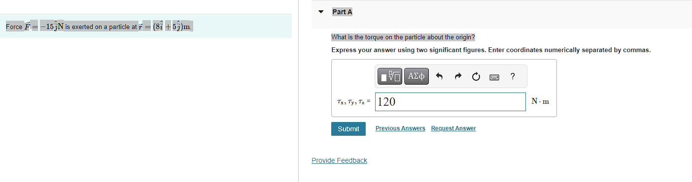 Solved Force F⃗ =−15j^N is exerted on a particle at r⃗ | Chegg.com