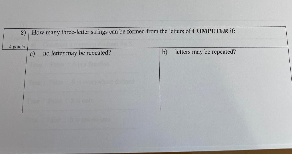 Solved 8) How many three-letter strings can be formed from | Chegg.com
