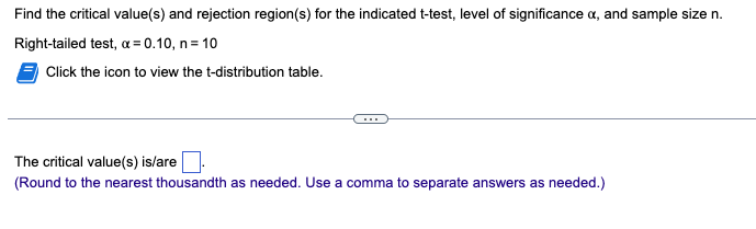 Solved Find the critical value(s) and rejection region(s) | Chegg.com