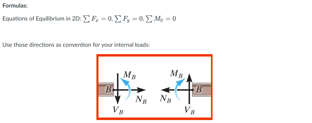 Solved Equations of Equilibrium in 2D: ∑Fx=0,∑Fy=0,∑M0=0 Use | Chegg.com