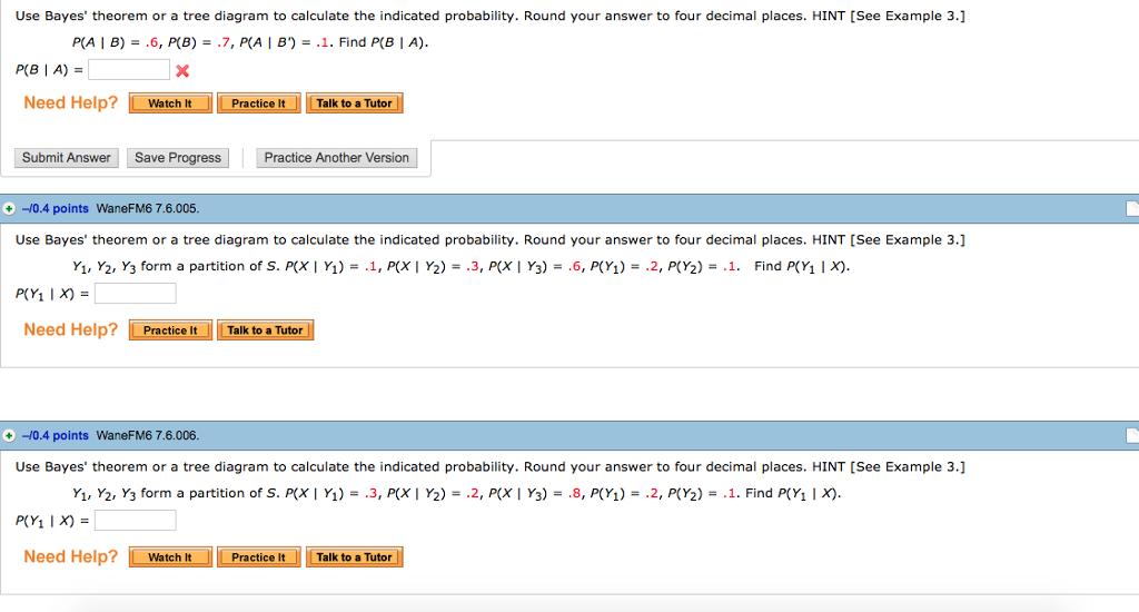 Solved Use Bayes Theorem Or A Tree Diagram To Calculate Chegg Com Mo ...
