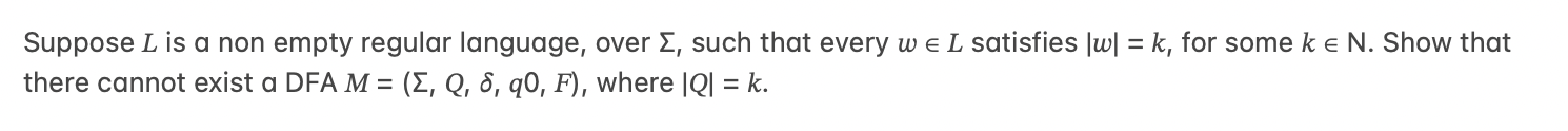 Solved Suppose L is a non empty regular language, over Σ, | Chegg.com