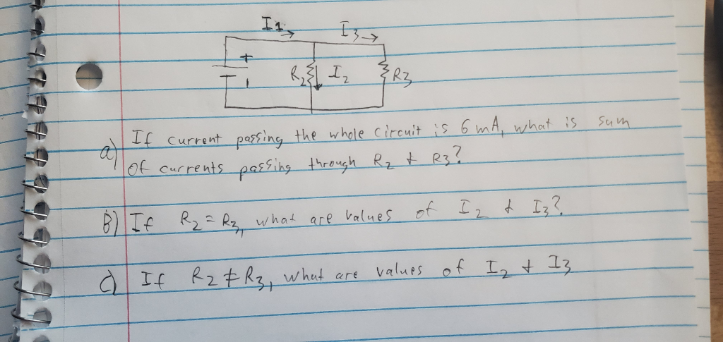 Solved sum If current passing the whole circuit is 6 mA, | Chegg.com