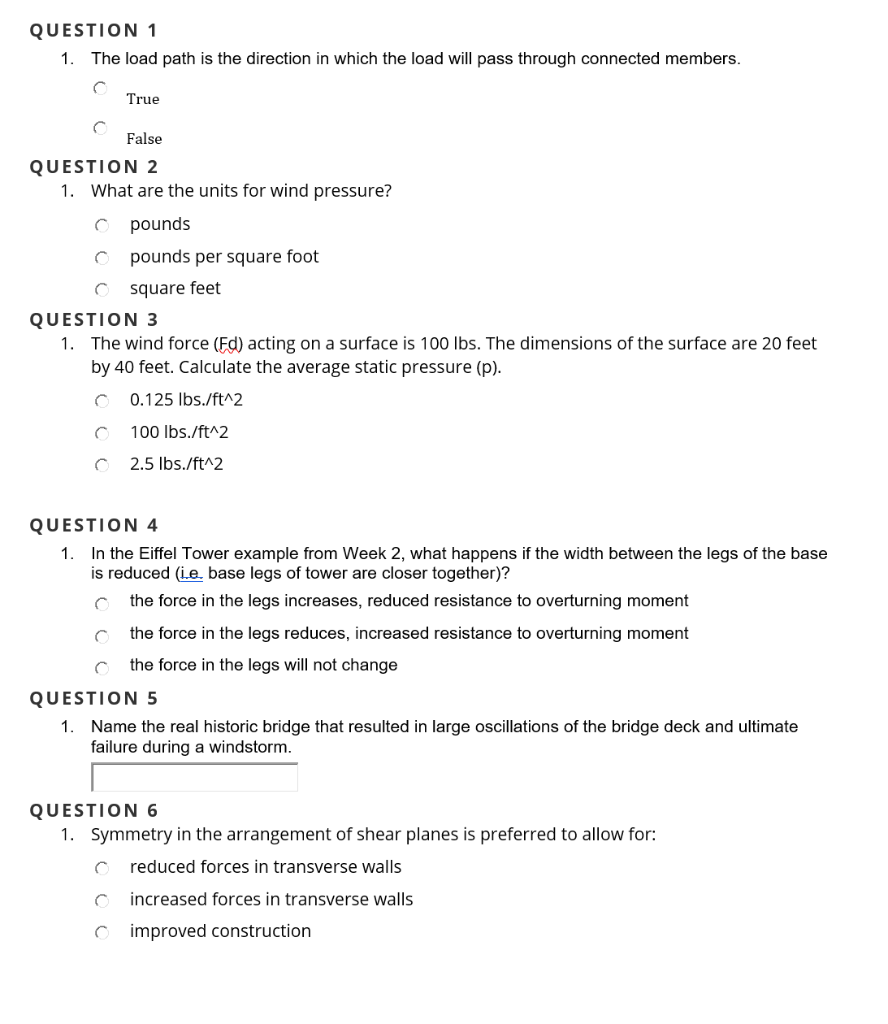 Solved QUESTION 1 1. The load path is the direction in which | Chegg.com