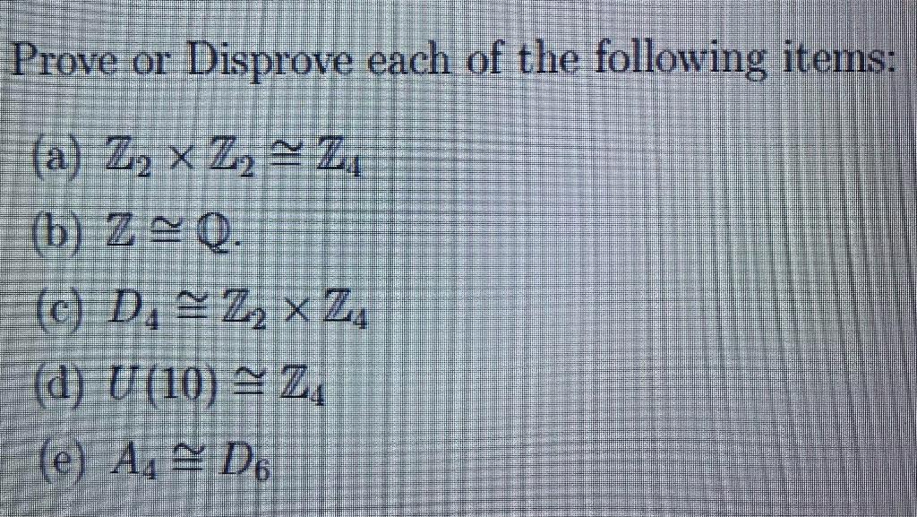 Solved Prove or Disprove each of the following items: (a) | Chegg.com Solved Prove or Disprove each of the following items: (a) | Chegg.com