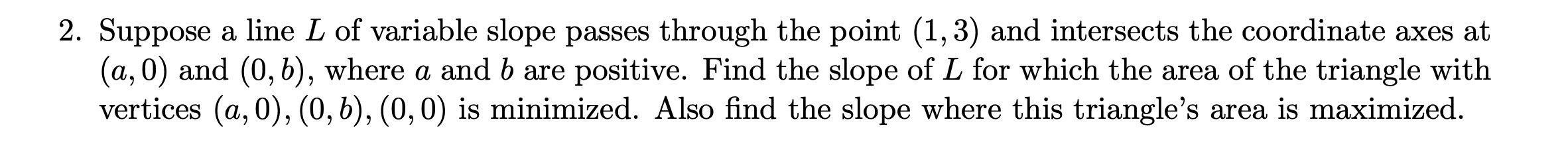Solved Suppose a line L of ﻿variable slope passes through | Chegg.com