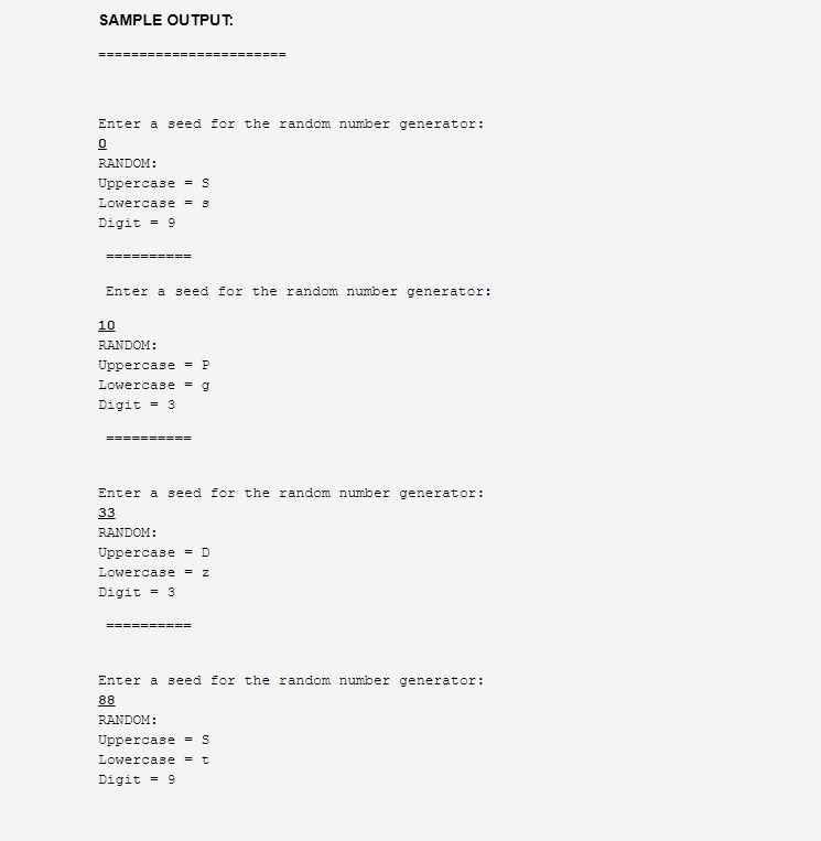 Solved Random Chars Program DESCRIPTION: Write a program | Chegg.com