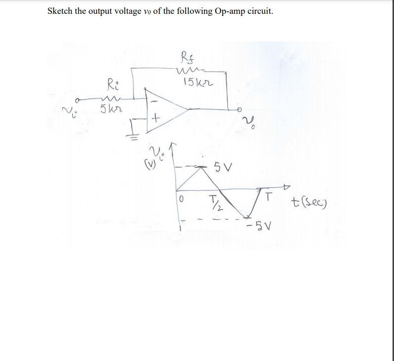 Solved Sketch the output voltage vo of the following Op-amp | Chegg.com