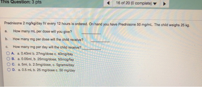 Solved This Question: 3 pts 16 of 20 (O complete)Y | Chegg.com