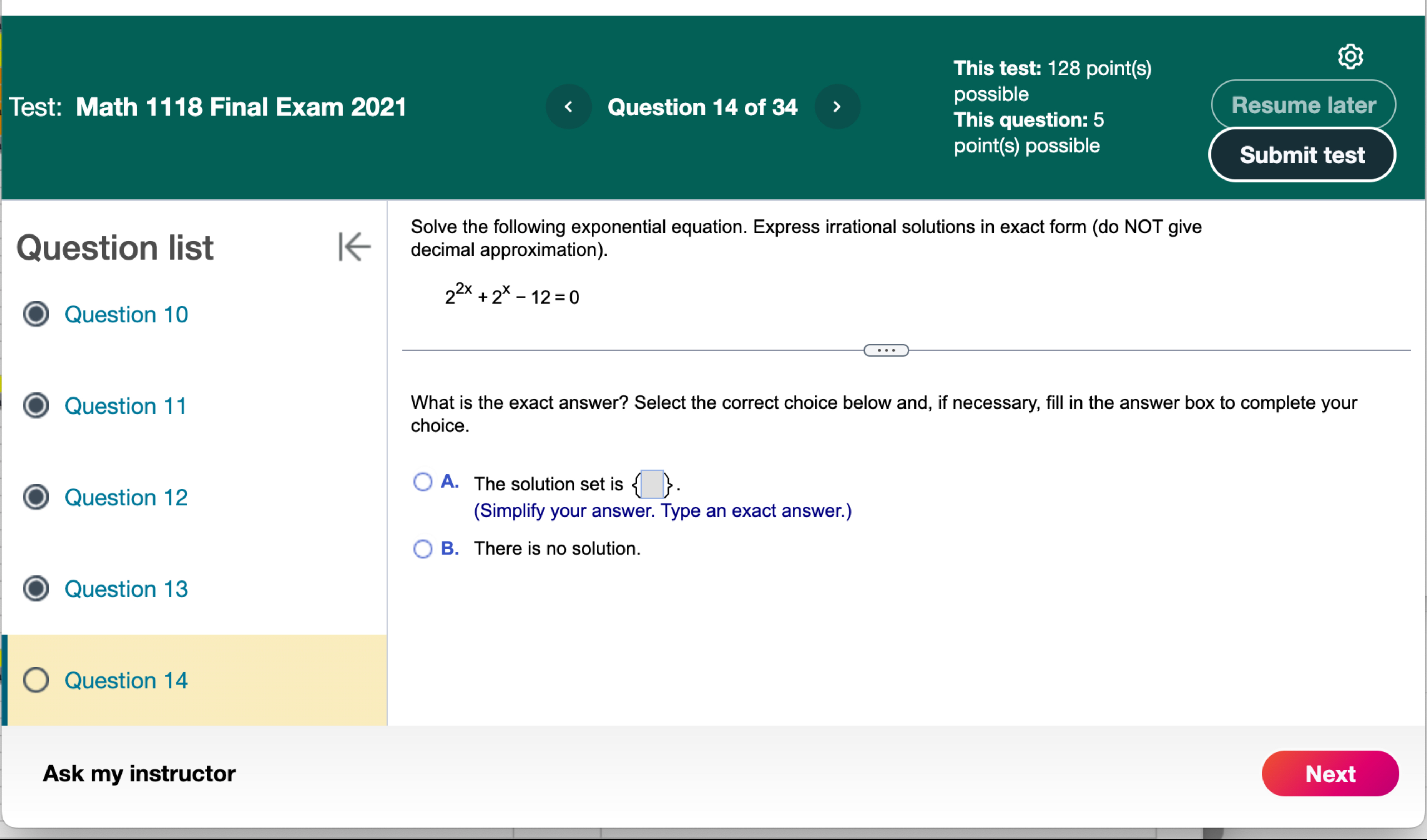 Solved Question listSolve the following exponential | Chegg.com