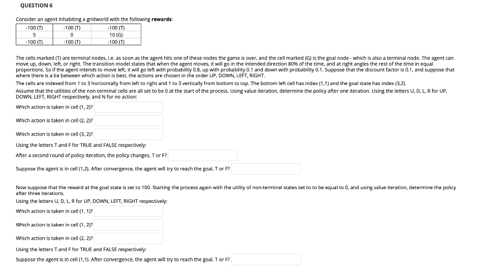 Solved Consider an agent inhabiting a gridworld with the | Chegg.com