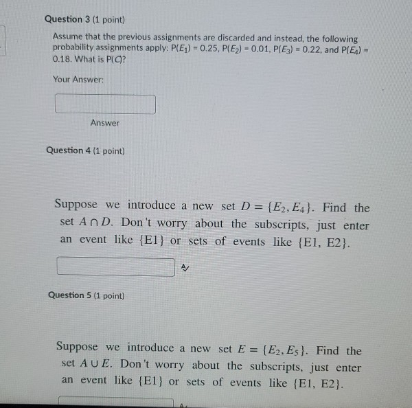 Solved Suppose that we have a sample space S = {E1, E2, E3, | Chegg.com
