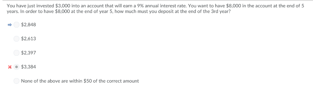 Solved You have just invested $3,000 into an account that | Chegg.com