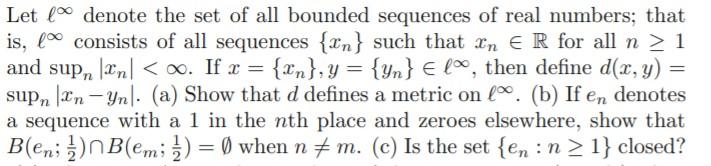 Solved Please just prove that the function 'd' is | Chegg.com