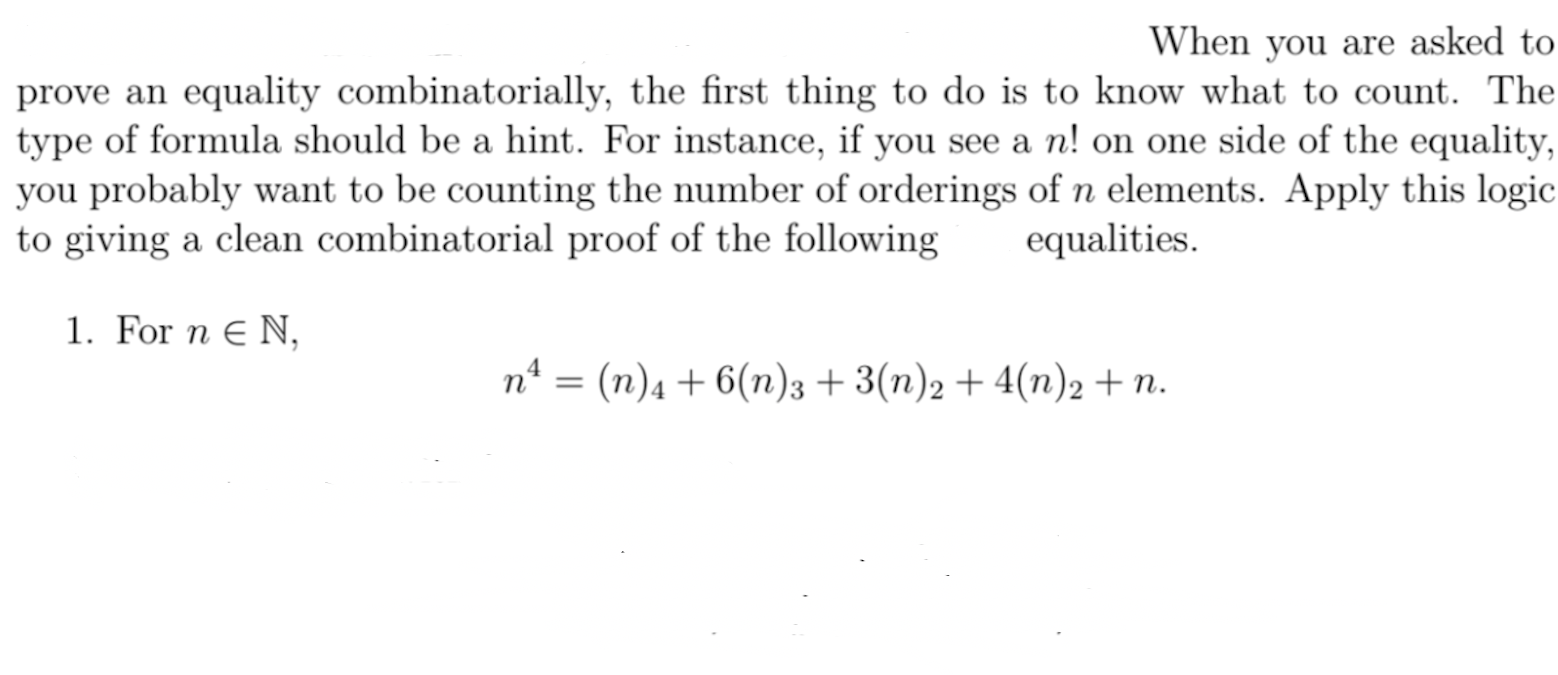 Solved When you are asked to prove an equality | Chegg.com
