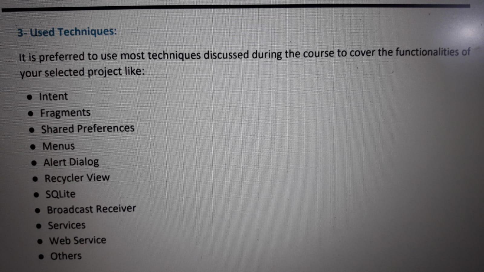 2- Project Elements The project implementation should | Chegg.com