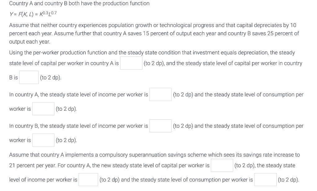Solved Country A and country B both have the production | Chegg.com