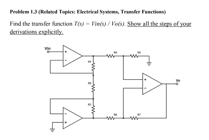 Solved Problem 1.3 (Related Topics: Electrical Systems, | Chegg.com