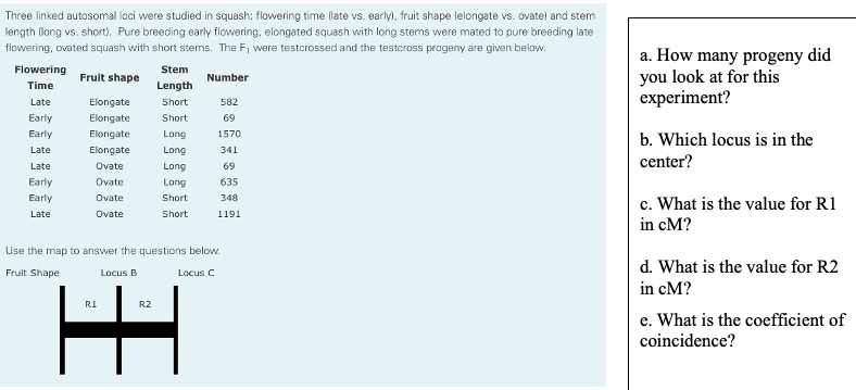 Solved Three linked autosomal loci were studied in squash: | Chegg.com