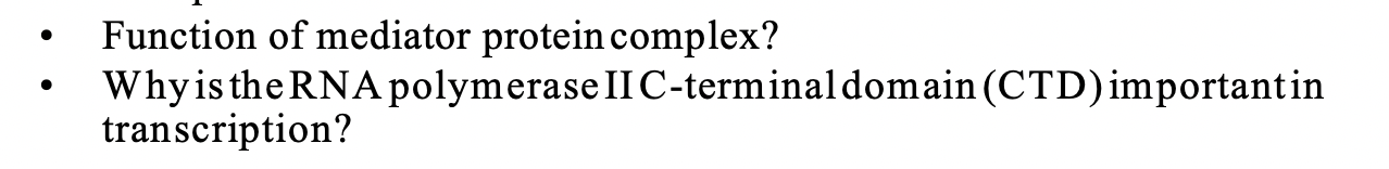Solved Function of mediator protein complex? Why is the RNA | Chegg.com