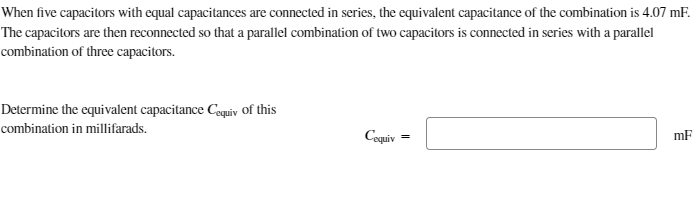 When five capacitors with equal capacitances are | Chegg.com