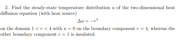 Solved 2. Find the steady-state temperature distribution u | Chegg.com