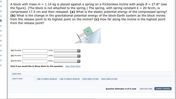 Solved A block with mass m = 1.14 kg is placed against a | Chegg.com