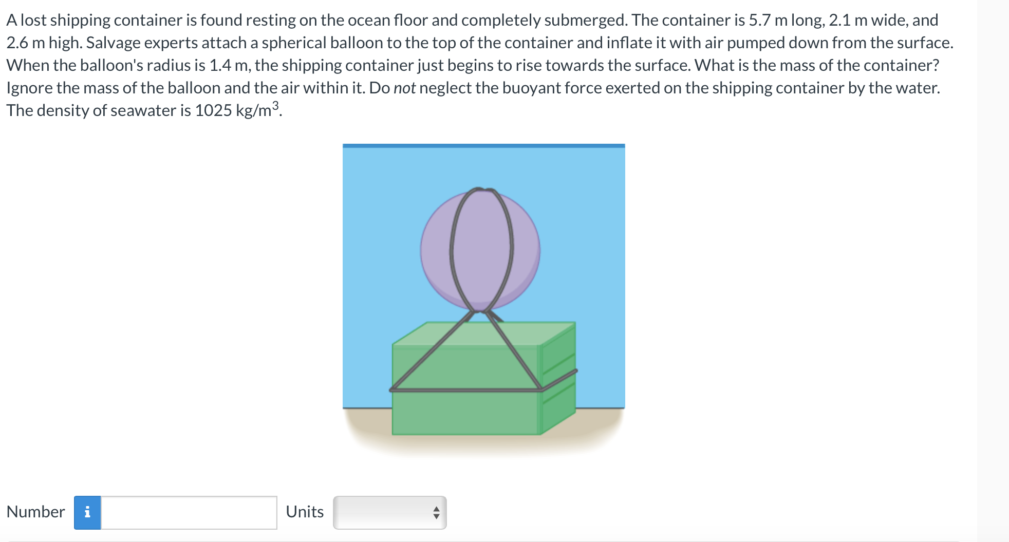 A lost shipping container is found resting on the | Chegg.com