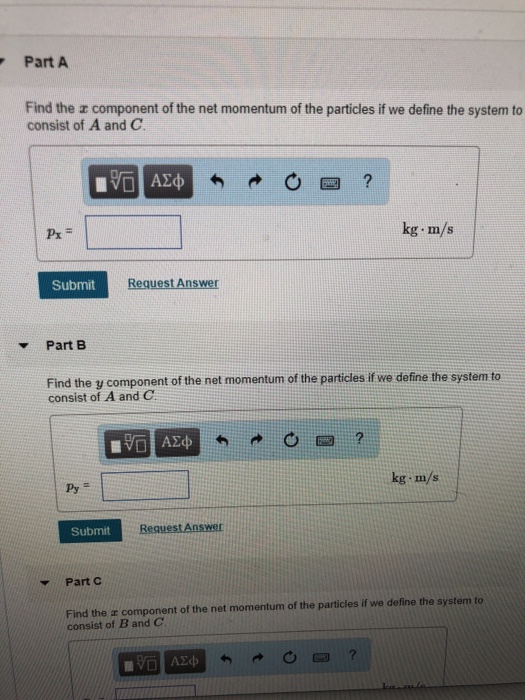 Solved Three Objects A B And C Are Moving As Shown In The