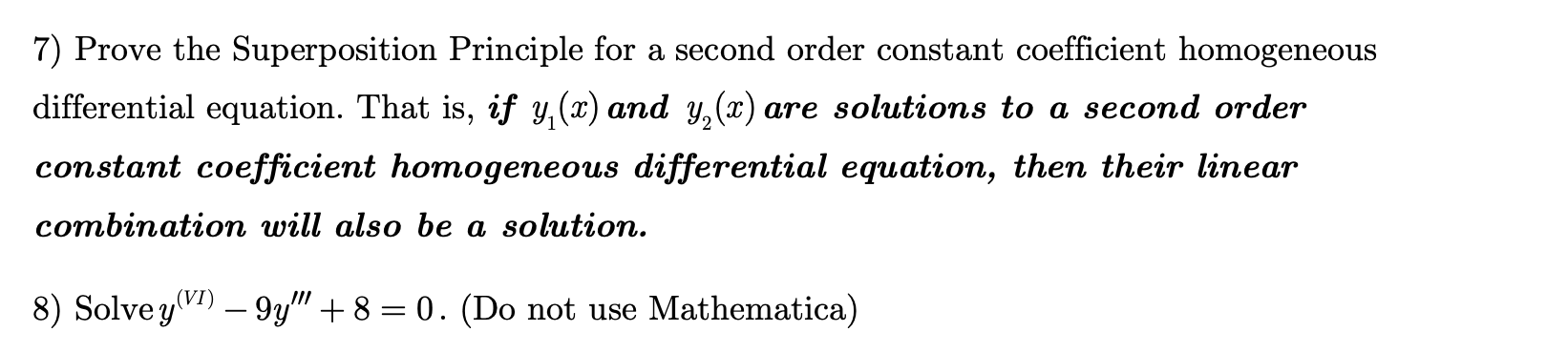 Solved Prove the Superposition Principle for a second order | Chegg.com