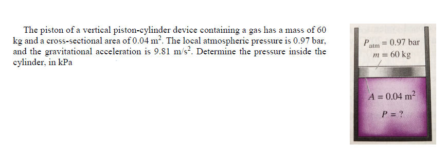 Solved The piston of a vertical piston-cylinder device | Chegg.com
