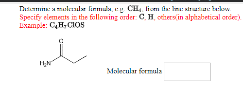 Solved Determine a molecular formula, eg. CH4, from the line | Chegg.com