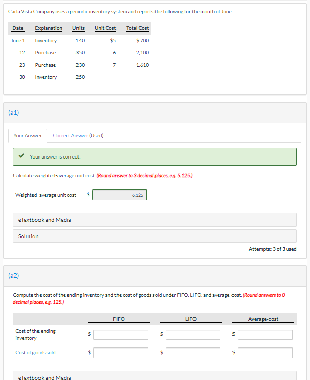Solved Carla Vista Company uses a periodic inventory system | Chegg.com