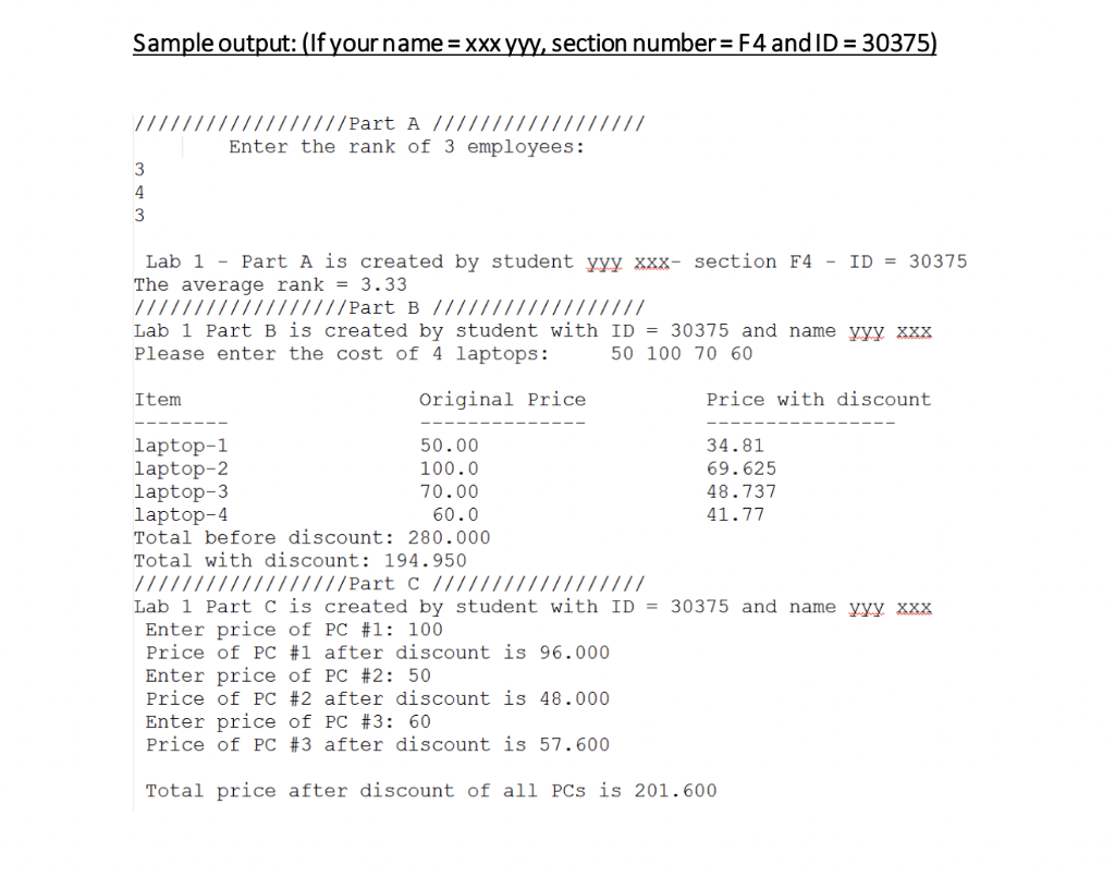 Solved B. The main function should perform the following: - | Chegg.com