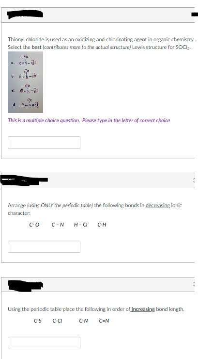 Solved Thionyl chloride is used as an oxidizing and | Chegg.com