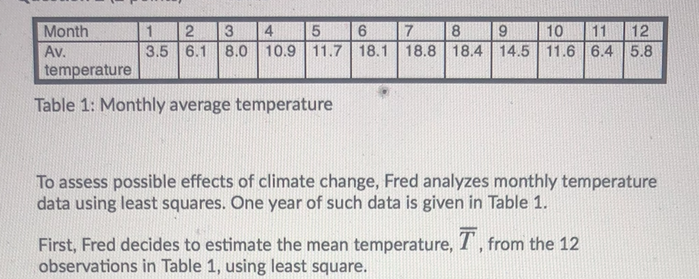 Solved You can get the matrix from the temperature and the | Chegg.com