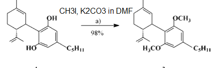Solved CH3I, K2CO3 in DMF OCH; a) 98% CH H.COC H | Chegg.com