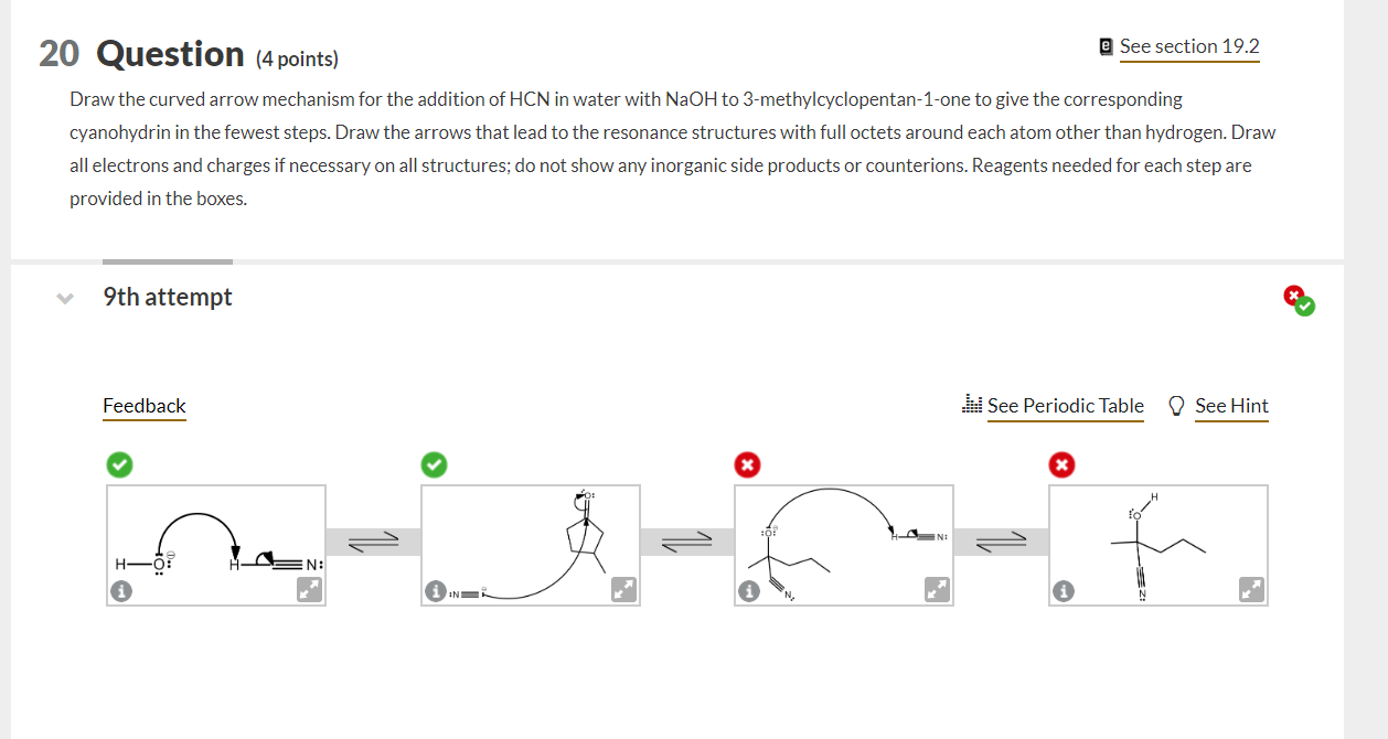 Solved 20 ﻿Question (4 ﻿points)Draw the curved arrow | Chegg.com